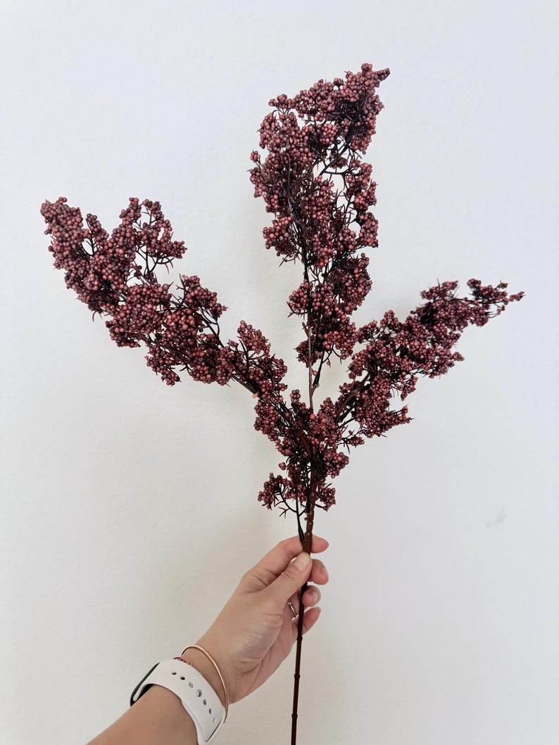 32'' Artificial Pink Berry Stems,white Berry Stems.tall Faux Spring ...