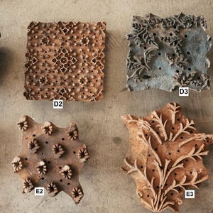 Vintage Indian Wood Stamps Block – Hand Carved Textile Printing Blocks ...