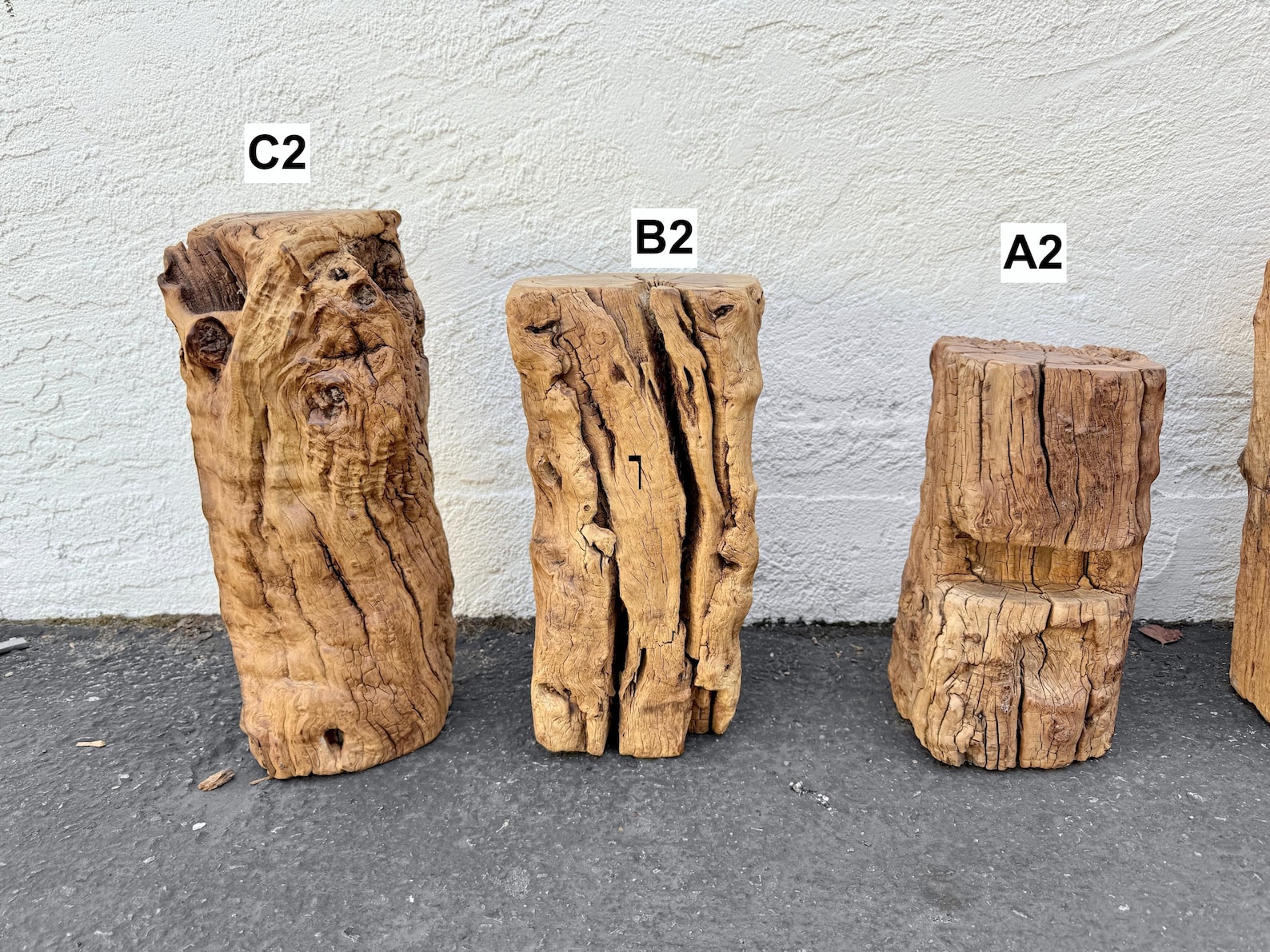 Rustic Tree Trunk Stool, Vintage Elm Wood Pedestal, Wabi Sabi Decor ...