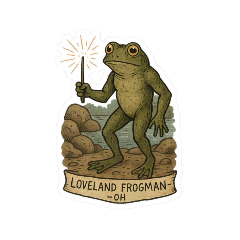 Loveland Frogman OH Sticker: Cryptid Art Decal - Etsy