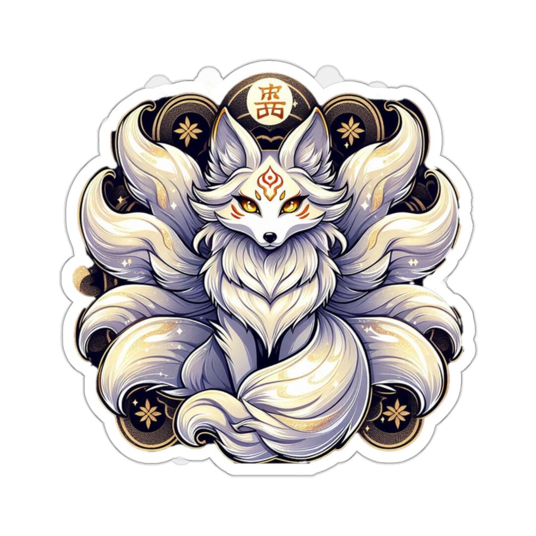 Mystical Inari Fox Sticker Kawaii Kitsune Cryptid Vinyl Decal Japanese ...