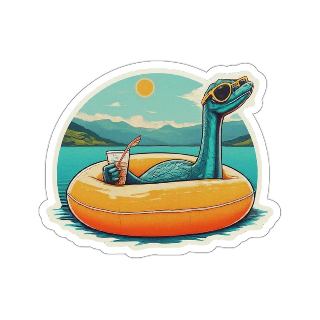 Stickers, Loch Ness Monster Summer Vibes Kiss-cut Stickers, Cute Decals ...