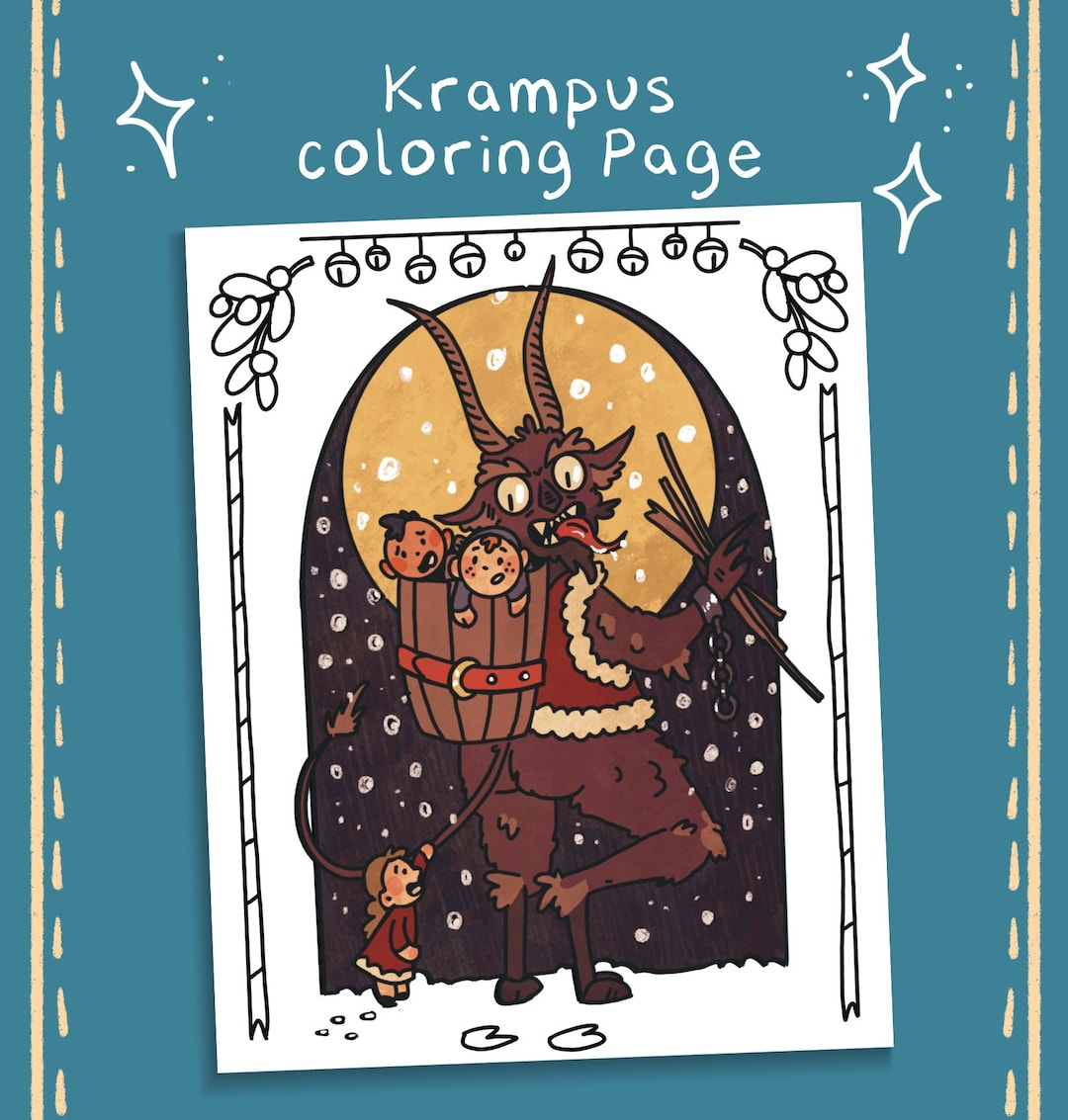 Krampus Coloring Page Instant Digital Download Printable 8x10 Png - Etsy
