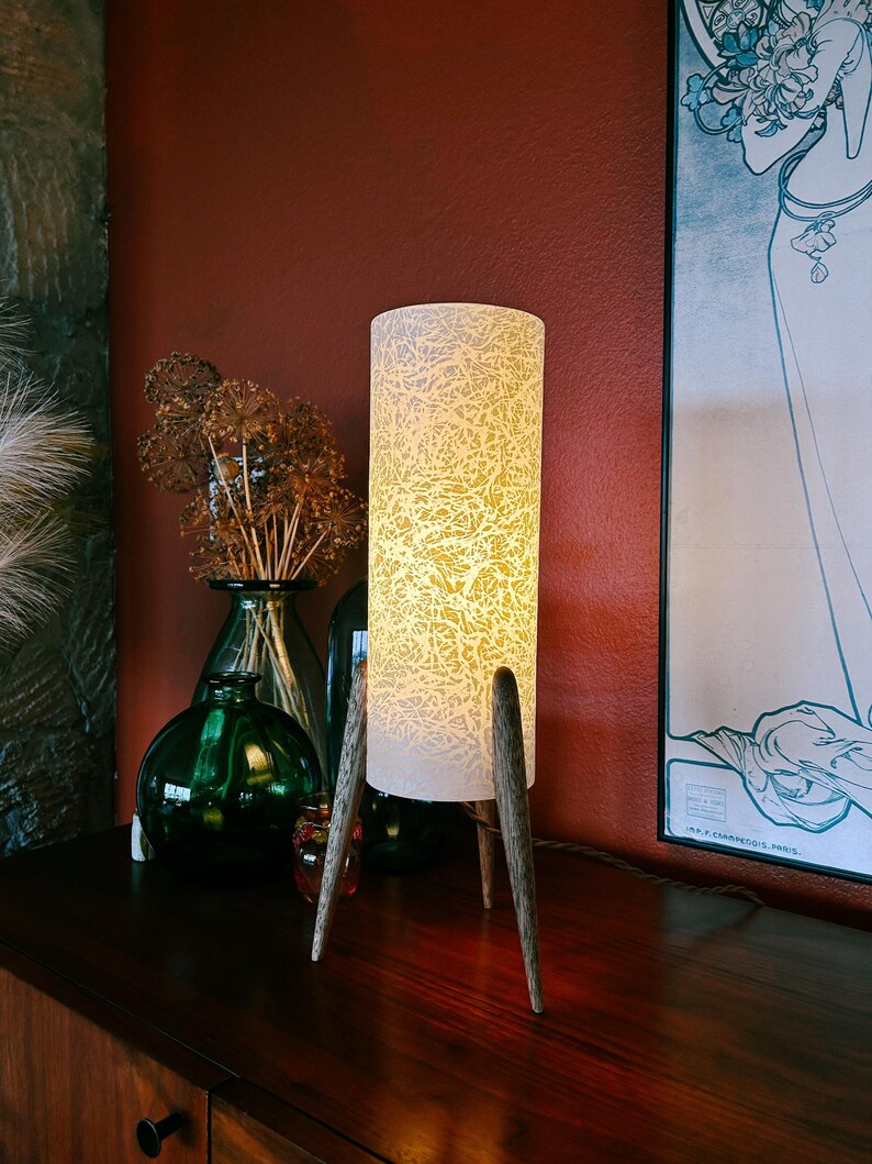 Mid Century Modern Retro Rocket Table Lamp Set: Handcrafted, Unique and ...