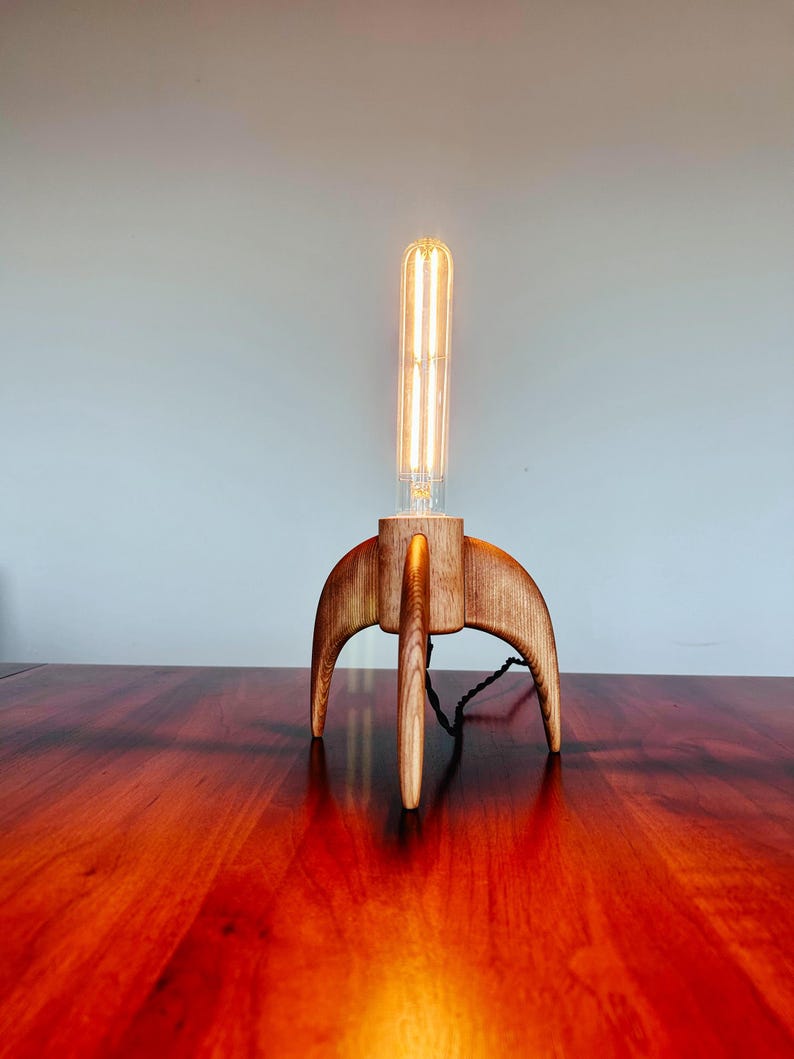 Unique Handmade Mid Century Modern Retro Rocket Table or Desk Lamp ...