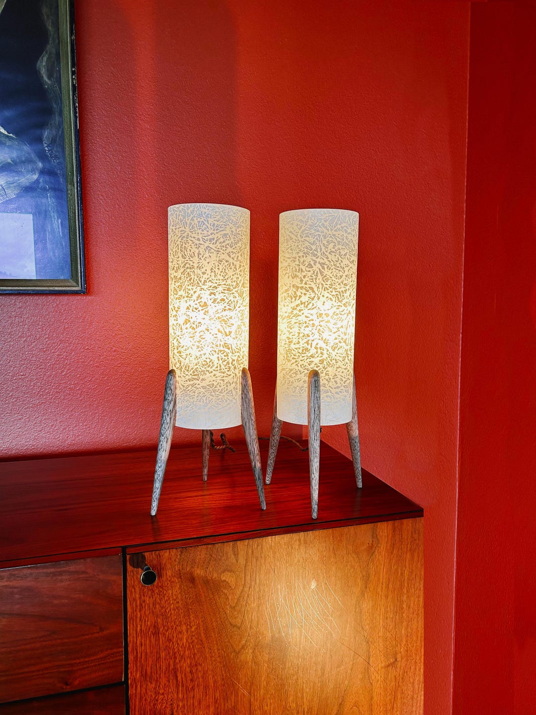 Mid Century Modern Retro Rocket Table Lamp Set: Handcrafted, Unique and ...