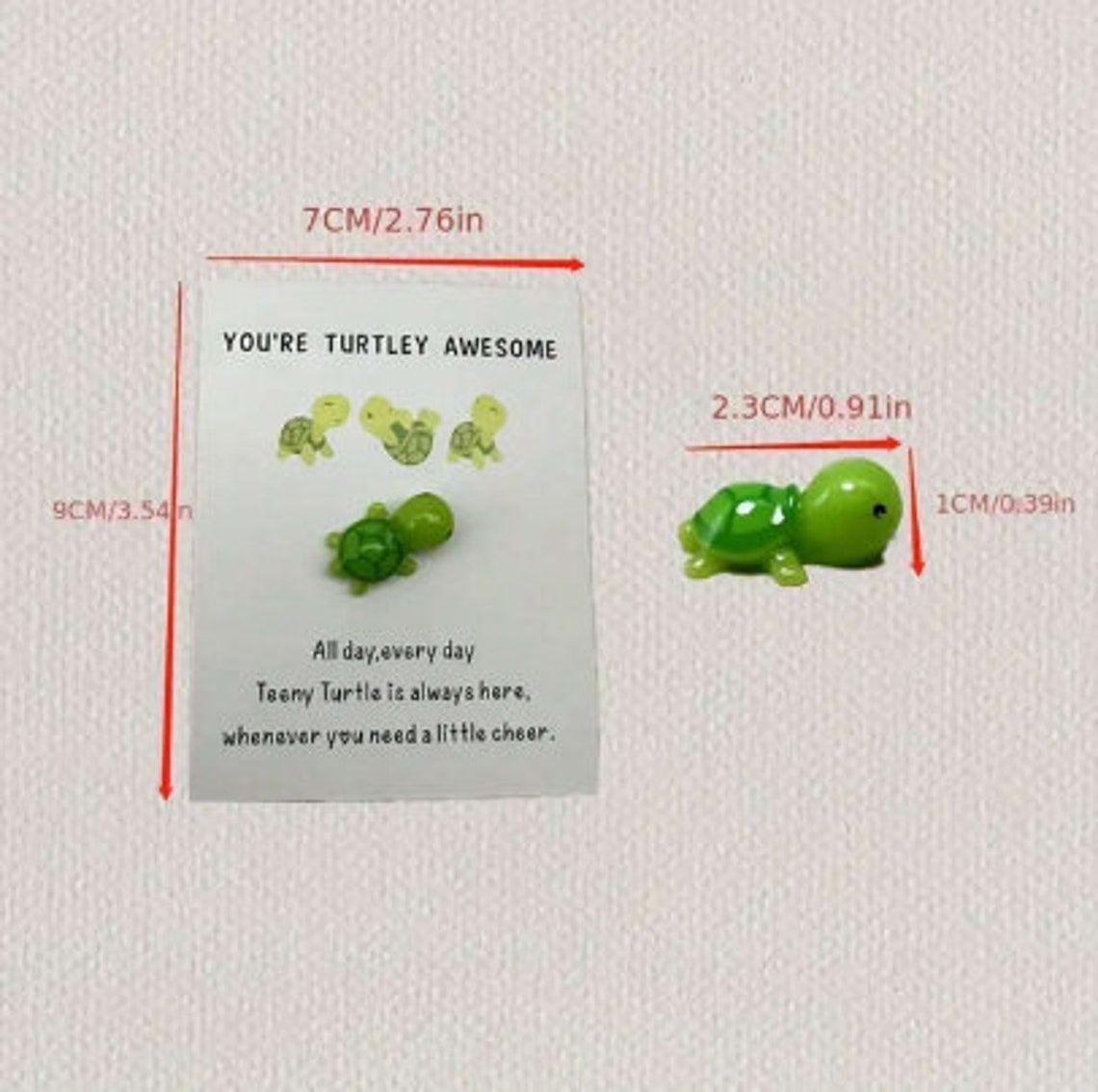 You're Turtley Awesome 1pc Turtle Motivational Gift Cute Mini Green ...