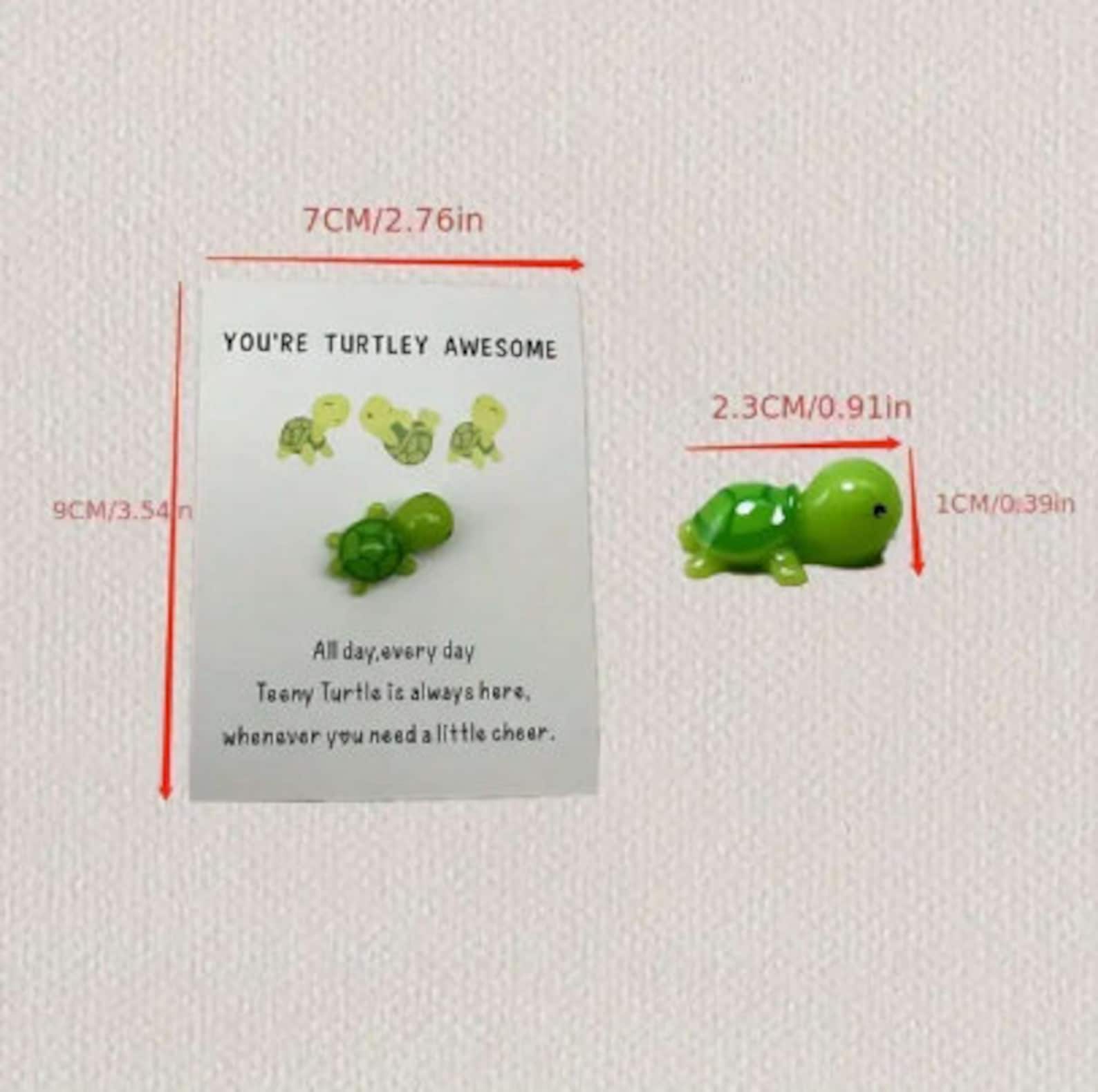 You're Turtley Awesome 1pc Turtle Motivational Gift Cute Mini Green ...