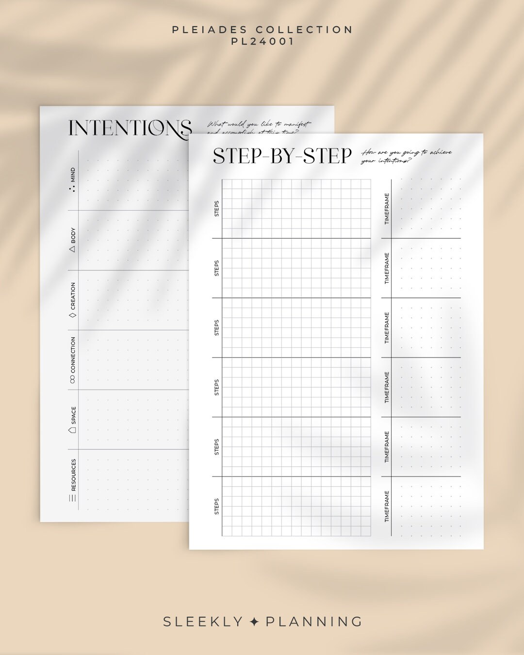 Goal Setting Intentions Worksheet Printable Planner Insert, Self Care ...