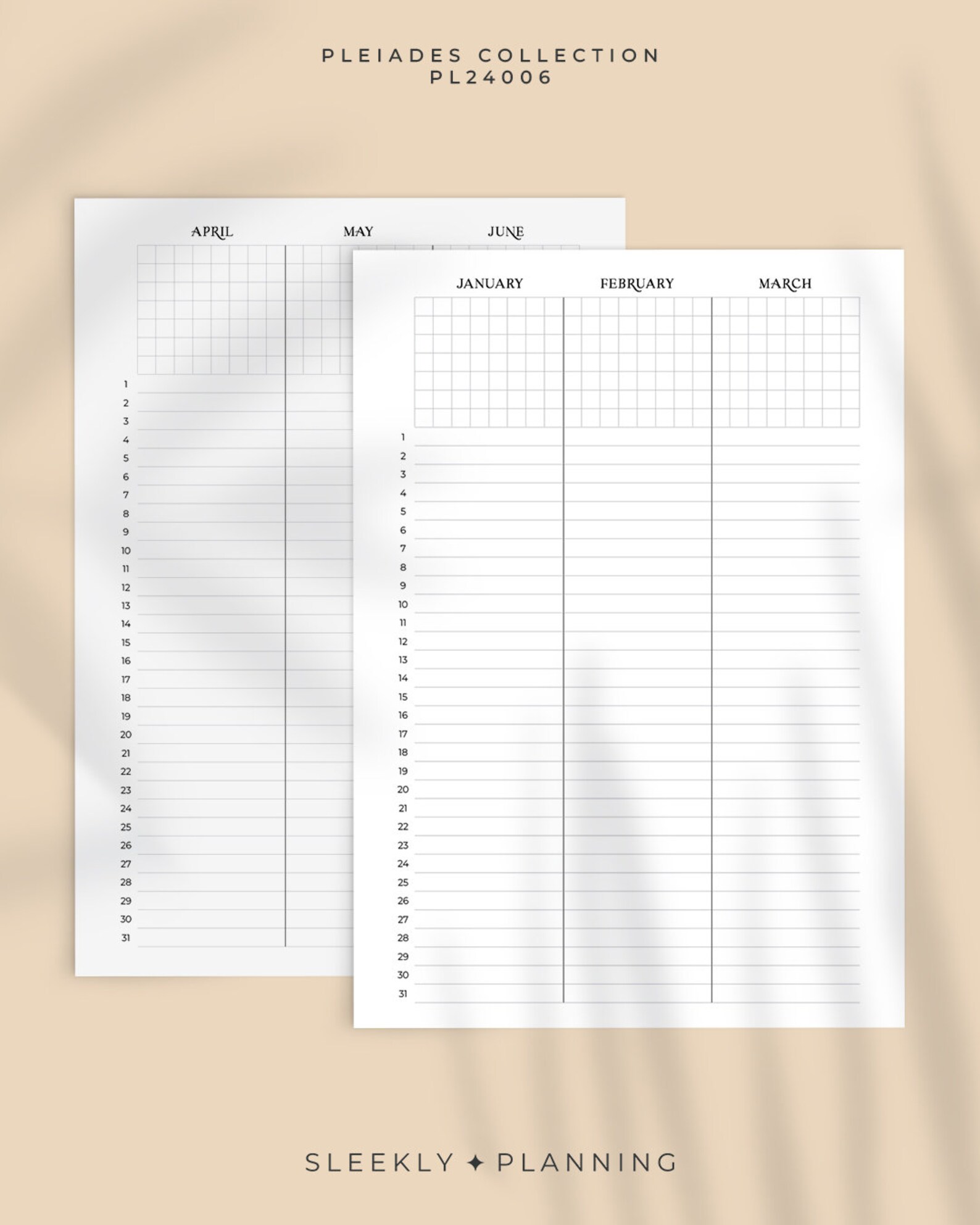 Yearly Perpetual Future Log View Printable Dashboard Insert Minimal ...