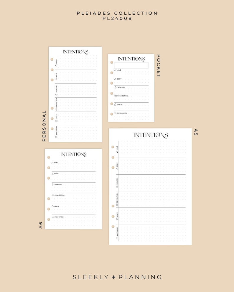 Goal Setting Intentions Worksheet Printable Planner Insert, Self Care ...