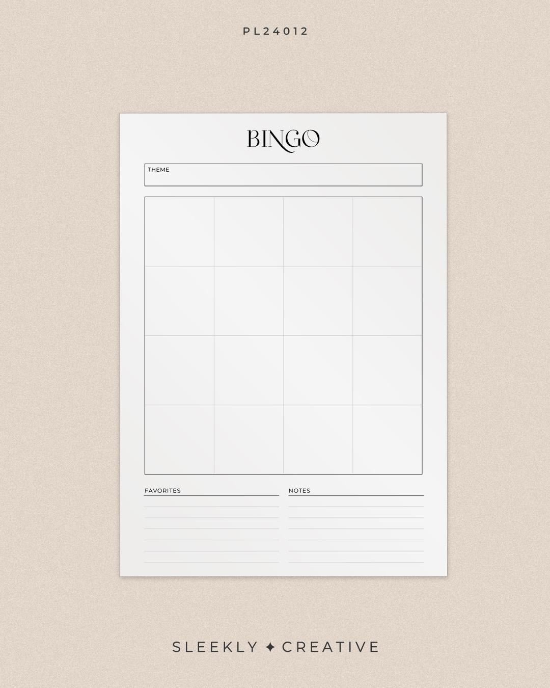 Pleiades Bingo Planner Page | Fun Self Care Challenge Tracker Printable ...