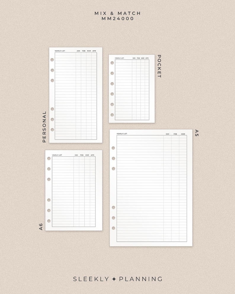 When Did I Last Yearly List | Annually Monthly Recurrent Tasks Tracker ...