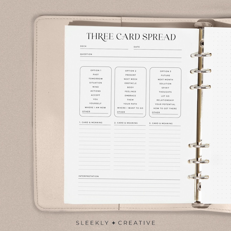 Tarot Card Worksheets Bundle | Printable Oracle Spread Study Sheet 3 ...