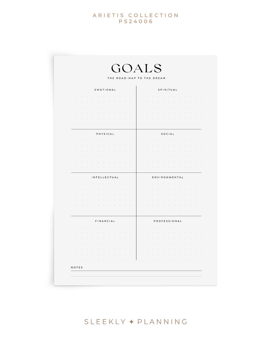 Goal Setting 8 Dimensions of Wellness Worksheet Planner Insert Page ...