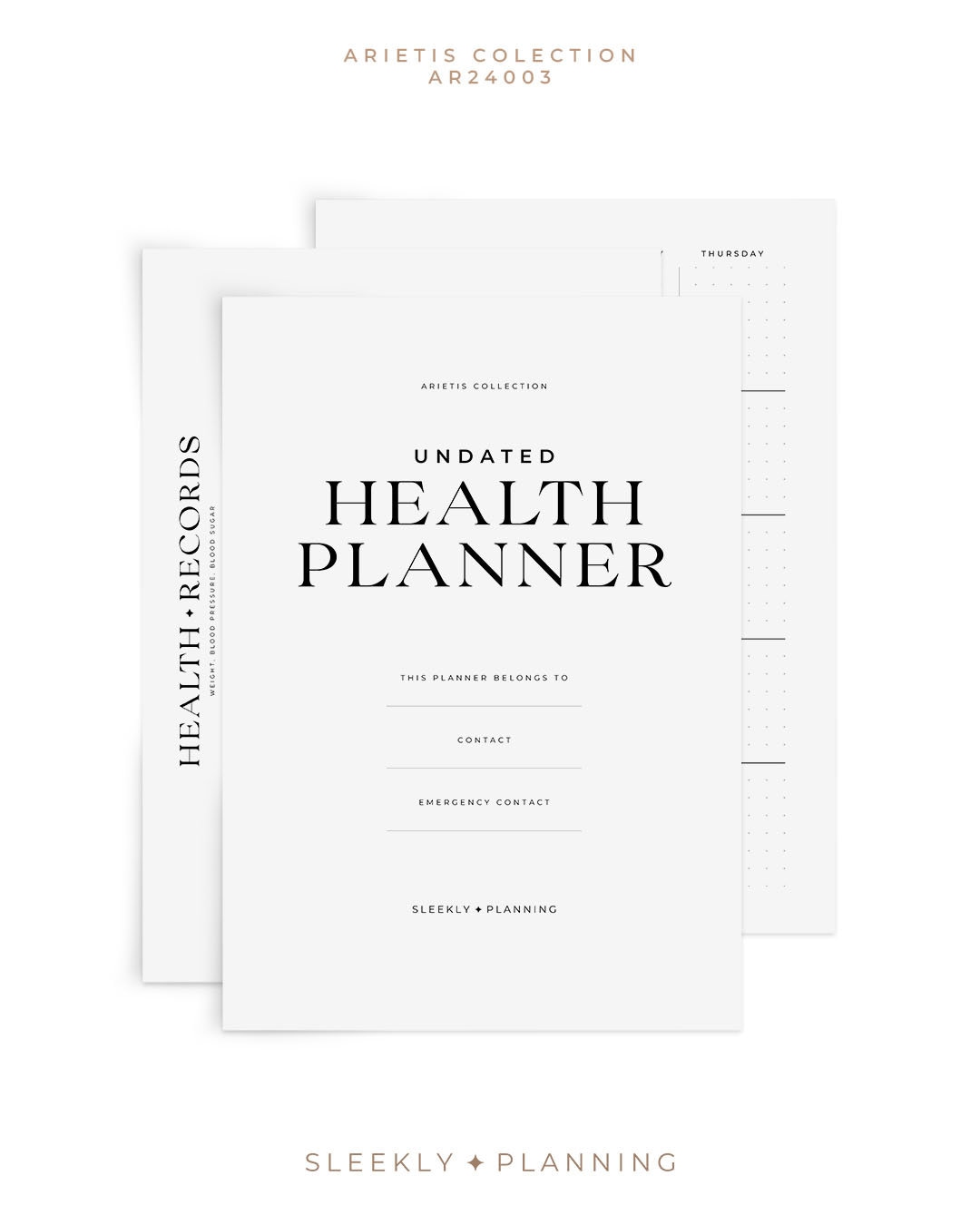 Monthly Undated Printable Planner Doctor Appointment Health Calendar ...