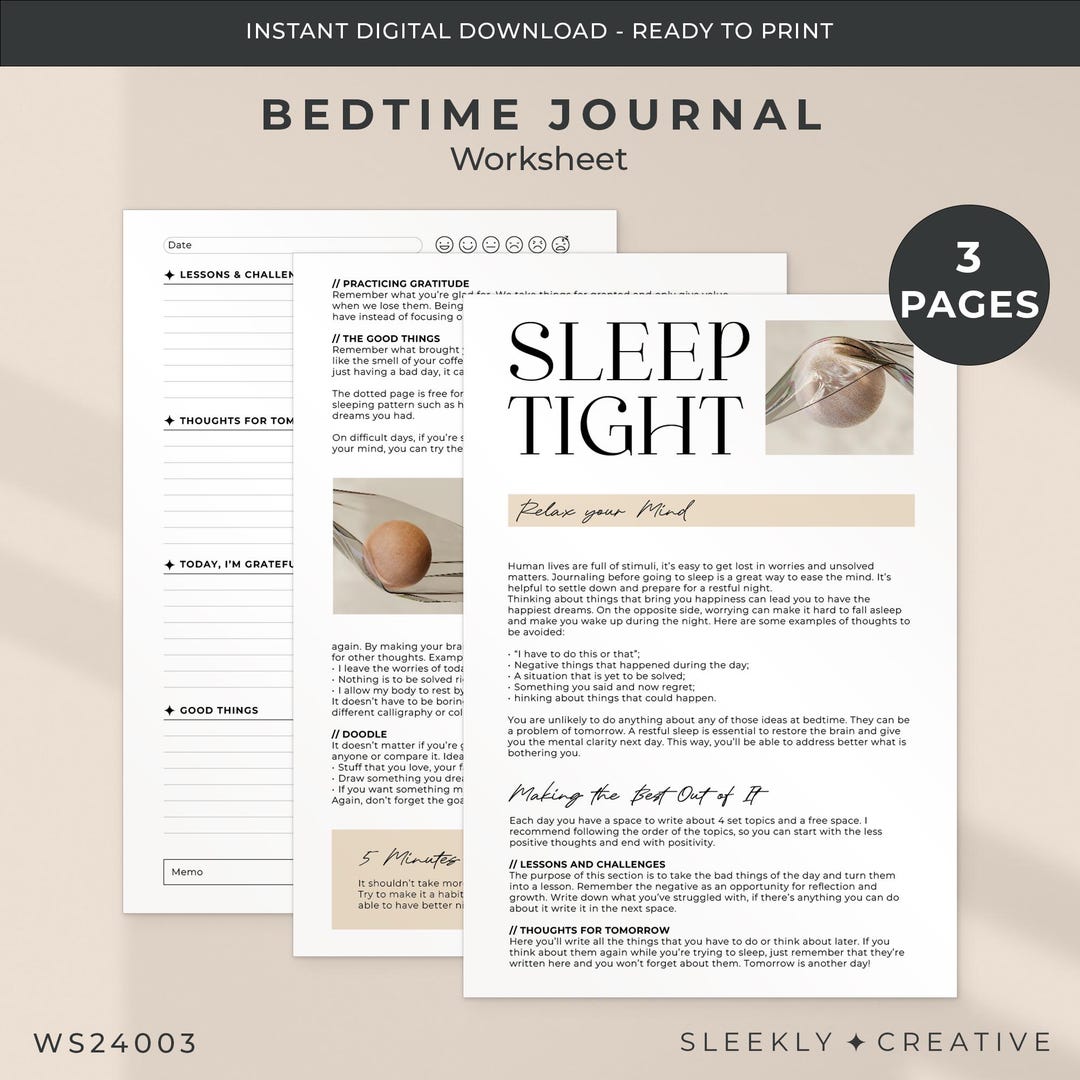 Bedtime Journal | Relax and Reflect for Better Wellness Sleep Planning ...