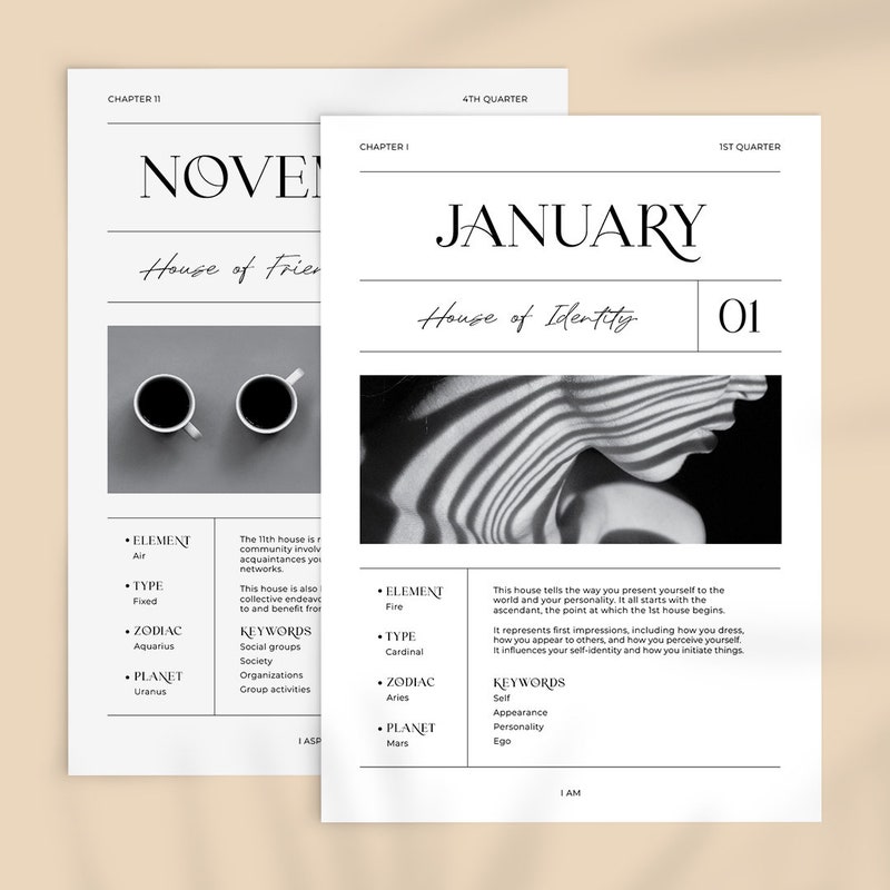 Aesthetic Monthly Diary - Etsy