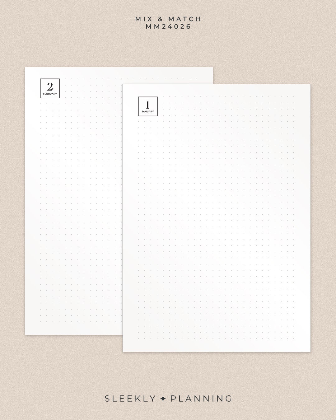 A5 Dotted Perpetual Printable Daily Diary | Minimal Modern Simple Dated ...