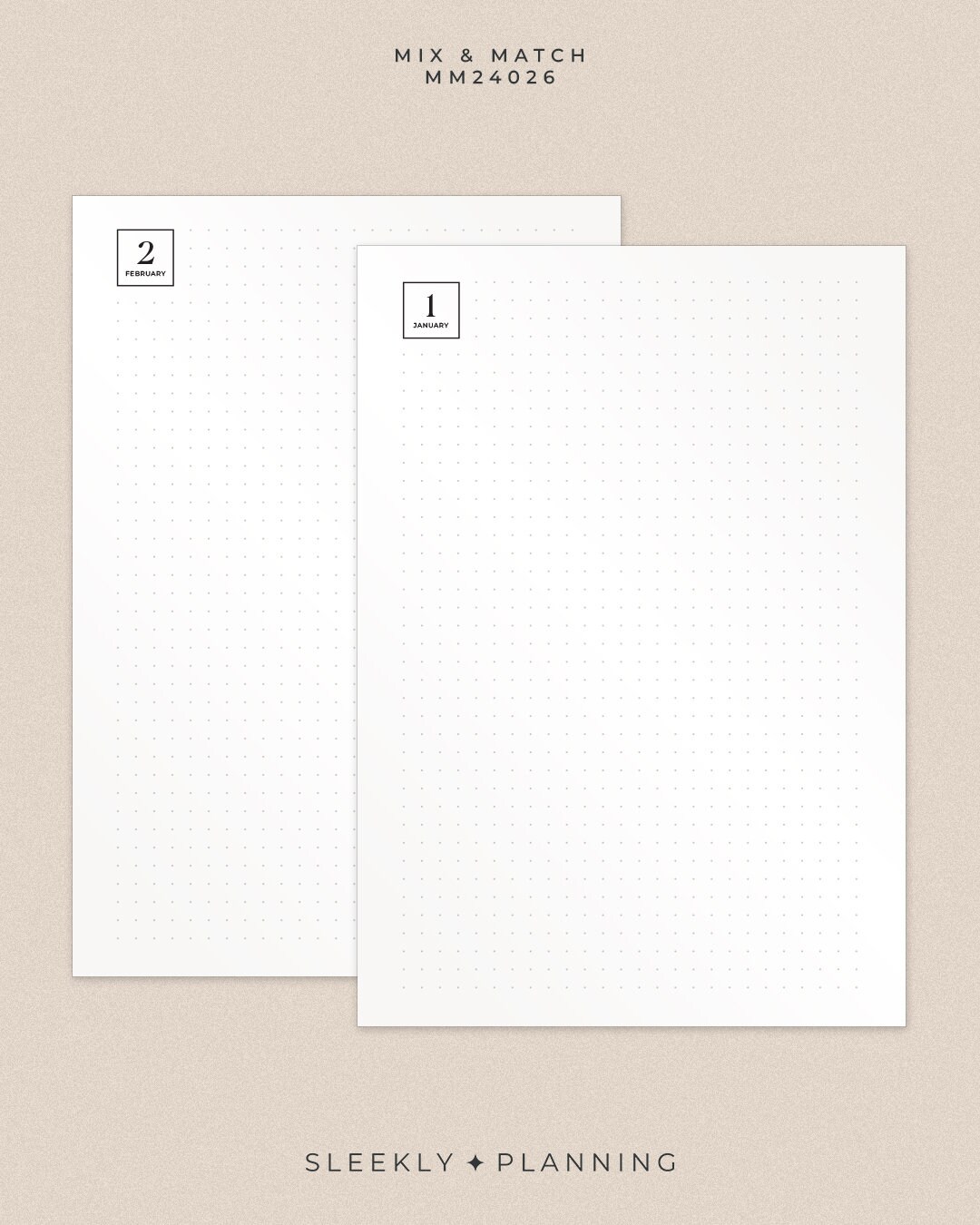 A5 Dotted Perpetual Printable Daily Diary | Minimal Modern Simple Dated ...