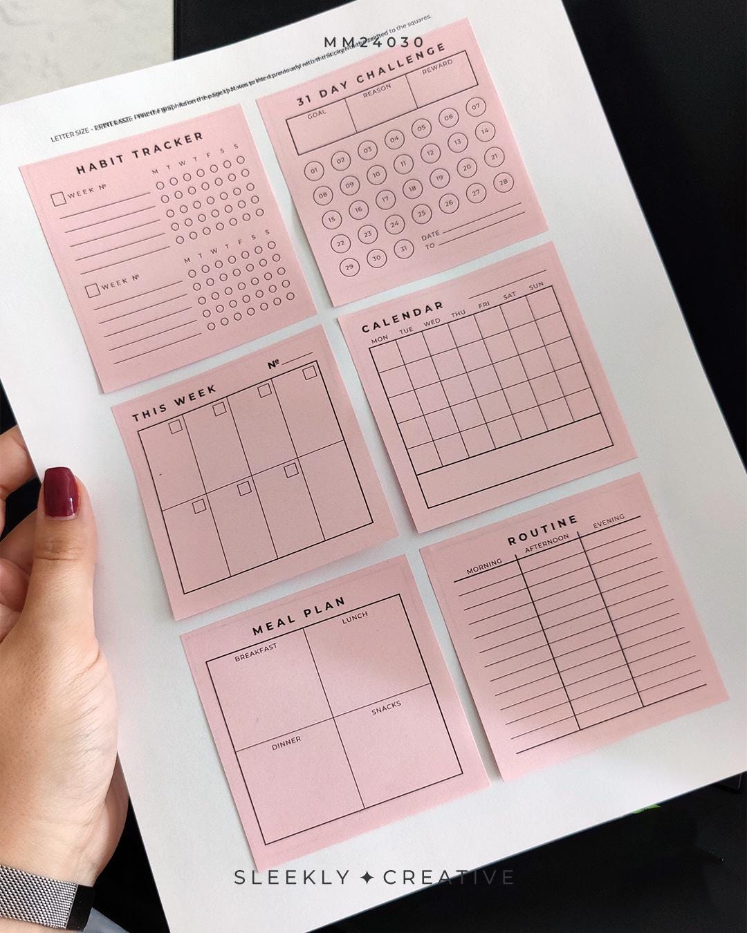 Printable Calendar & Trackers Sticky Notes | 3x3" Printable at Home ...