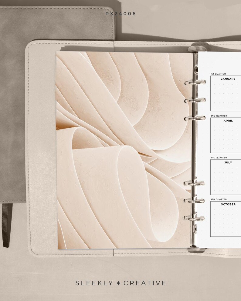 Pollux Beige Texture Covers | 6 Aesthetic Printable Planner Separators ...
