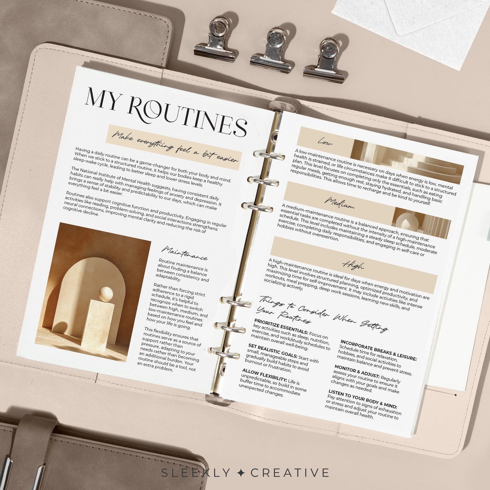 Routines Worksheet | Day Week Month Year High Low Maintenance Template Printable Planner Insert ...