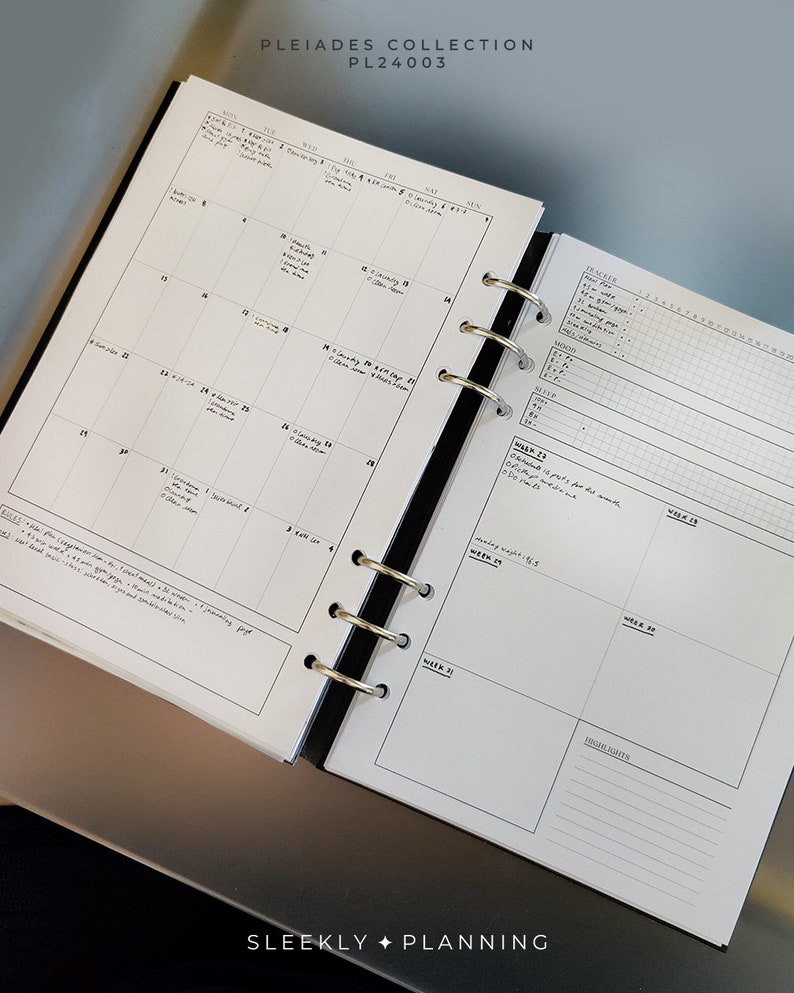 Monthly View Dashboard Undated W/ 31 Day Tracker Printable Planner ...