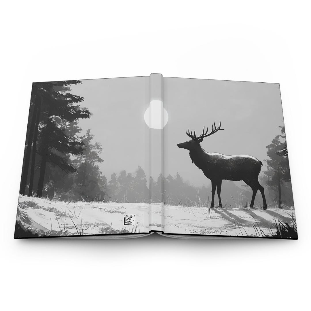 Pencil Drawing Winter Deer Journal, Nature Notebook, Back to School ...