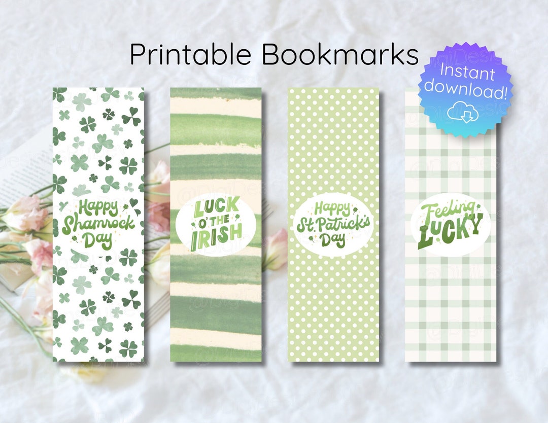 St Patricks Printable Bookmarks, St Patricks Digital Download, St ...