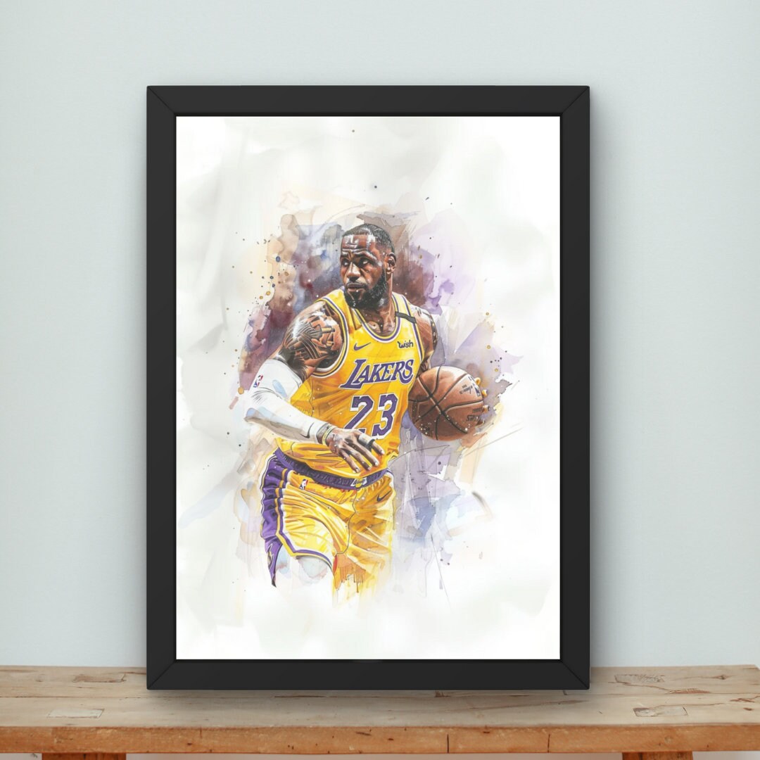 Lebron James Poster, LA Lakers, NBA, Basketball, King James, Digital ...