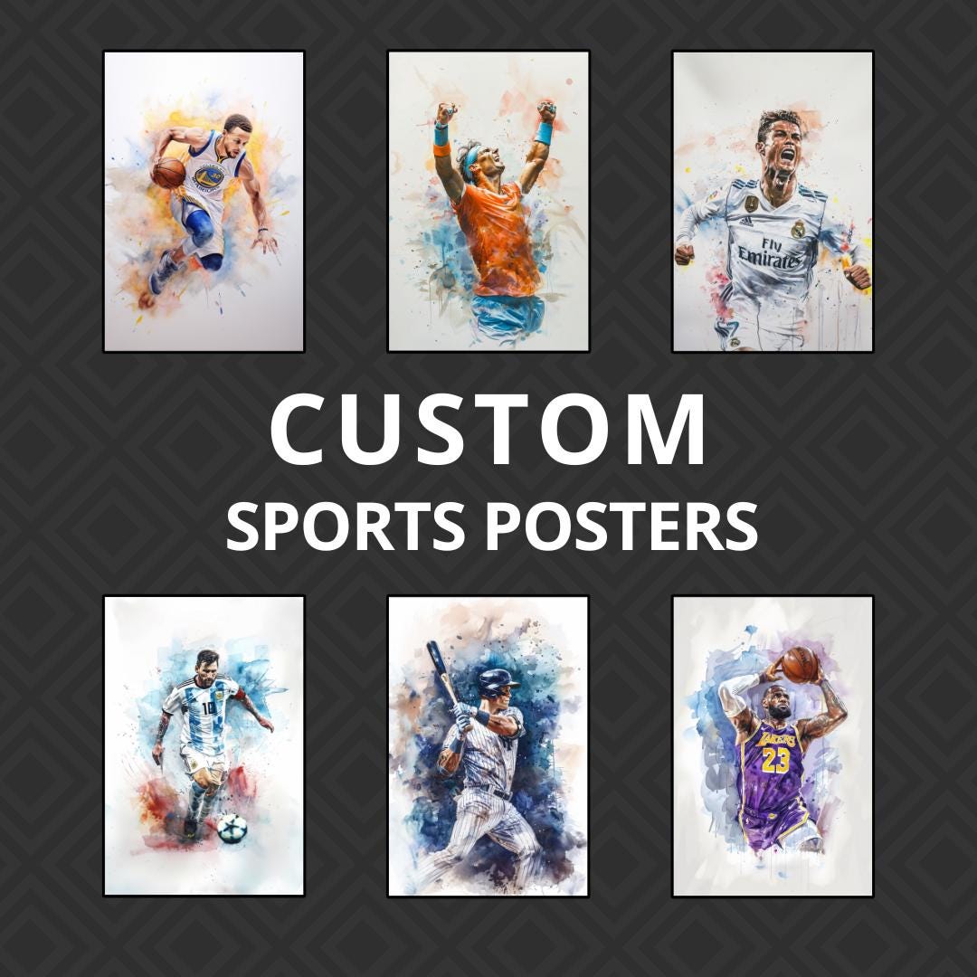Custom Sports Poster, Sport Gift, Basketball Poster, Soccer Poster ...