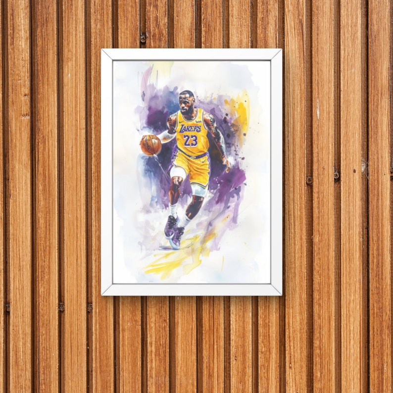 Lebron James Poster, LA Lakers, NBA, Basketball, King James, Digital ...
