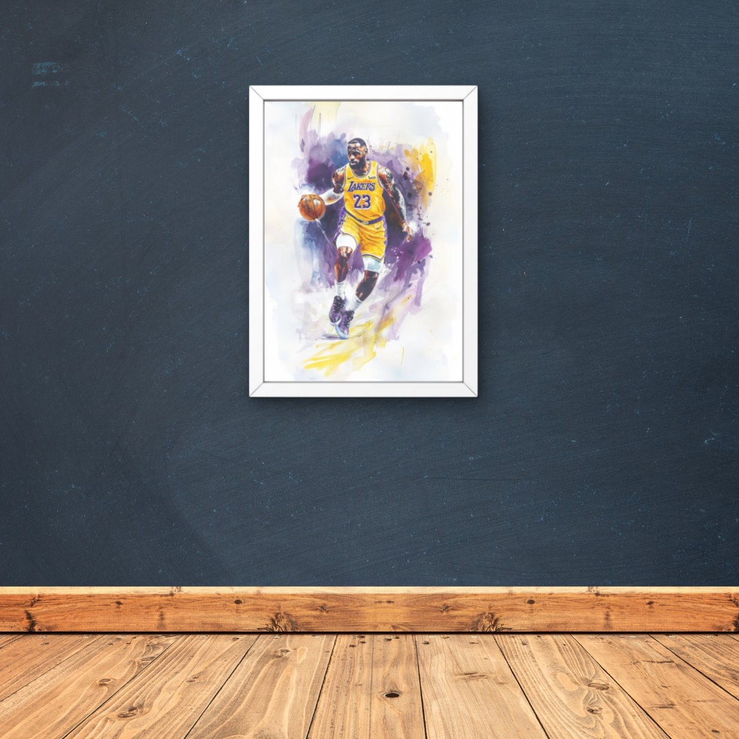 Lebron James Poster, LA Lakers, NBA, Basketball, King James, Digital ...