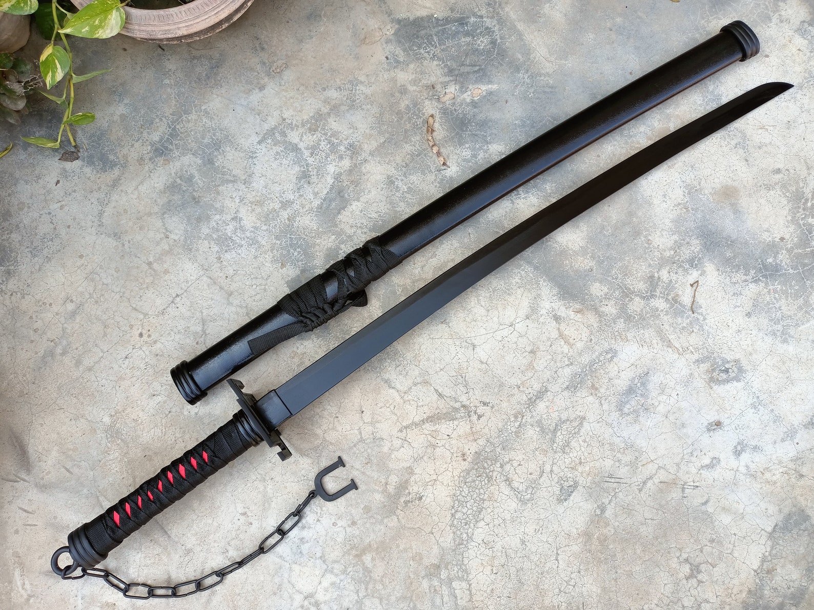 Katana in Black Polypropylene Katana Training Sword ABS Katana + ABS ...