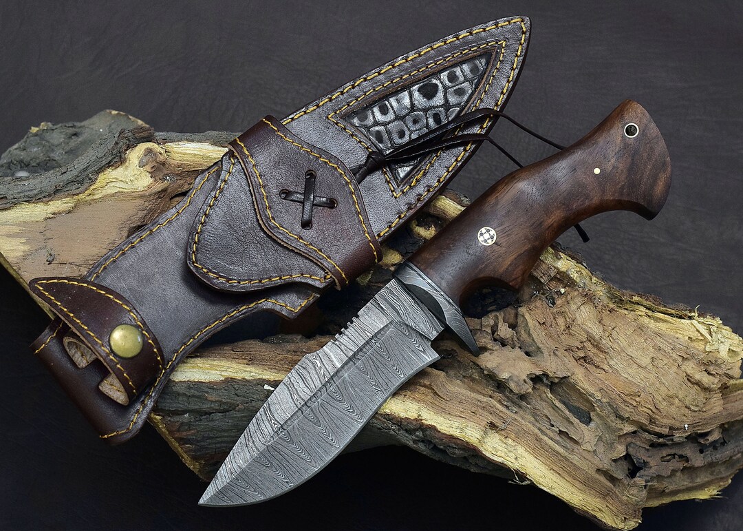 Hand Forge Bushcraft Knife With Sheath Rosewood Fixed Blade Custom Knife Hunting Knife Camping ...
