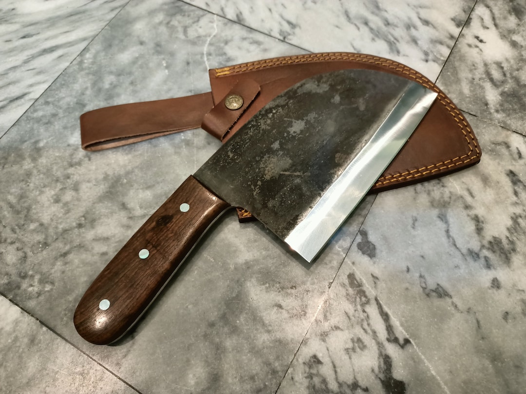 Serbian Full Tang Chef Cleaver Chopper Handmade Carbon Steel Chef ...