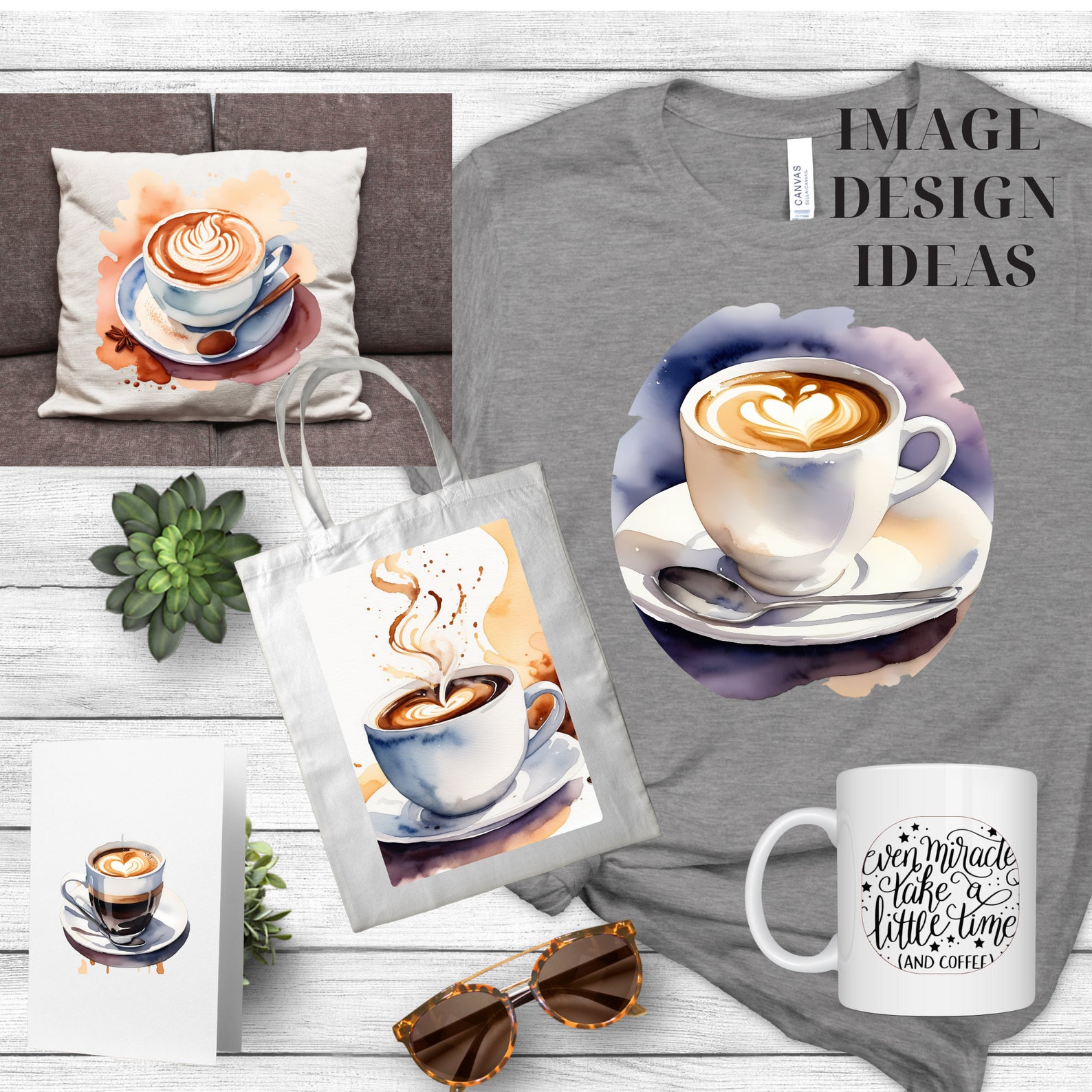 Watercolor Coffee Cup Clipart - Iced Coffee PNG, Printable File ...