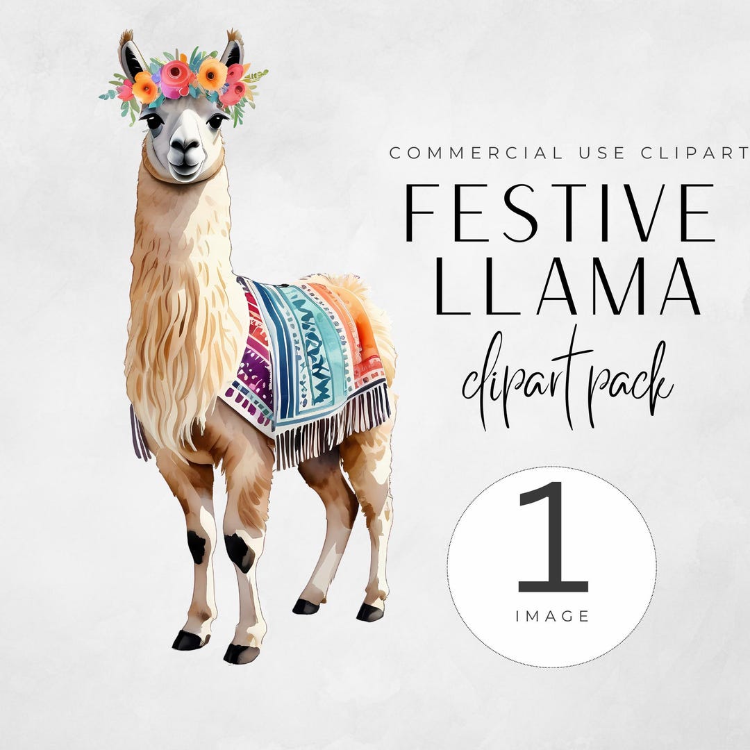 Funny Llama Clipart Bundle, Whimsical Animal Art, High-quality Designs ...