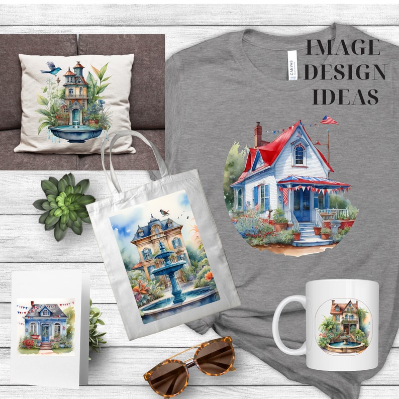 Whimsical House Clipart Bundle, Quirky House Clipart, Vintage Georgian ...