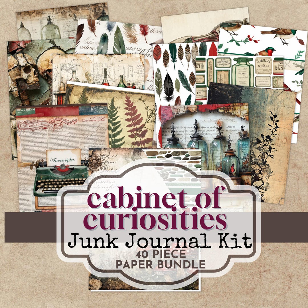 Cabinet of Curiosities Printable Paper Bundle, Victorian Science, Junk ...