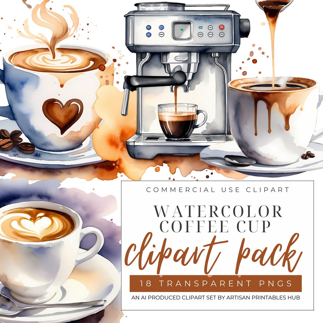 Watercolor Coffee Cup Clipart - Iced Coffee PNG, Printable File ...