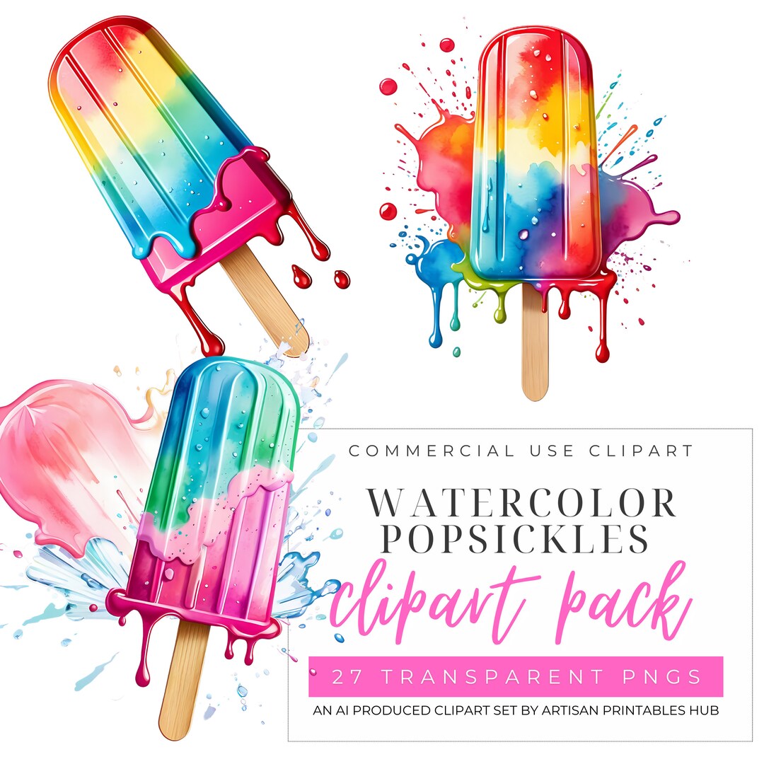 Watercolor Pastel Sweets Clipart Rainbow Sweet Treats PNG | Ice Cream ...