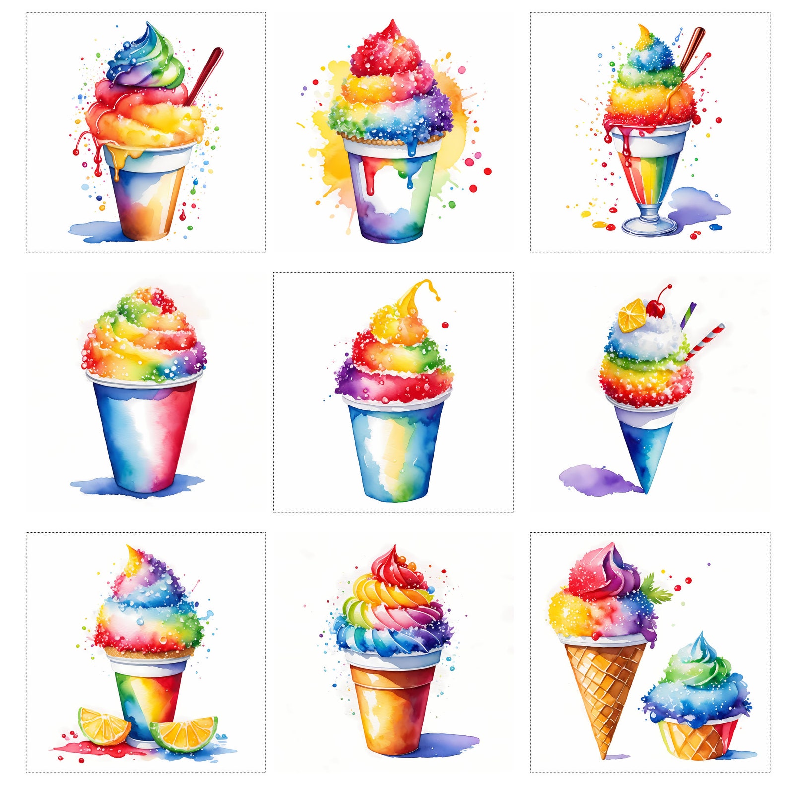 Snow Cone Clipart | and Printables | Svg Png Download | Snowcone ...