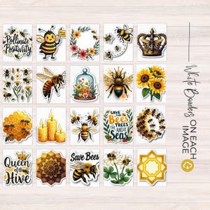 Bee Digital Stickers, Honeycomb Planner Stickers, Cute Watercolor Bee ...