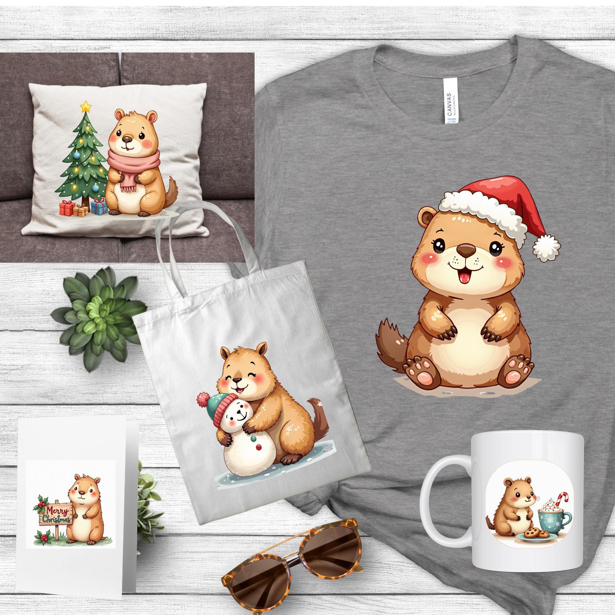 Cute Capybara Clipart Bundle, Funny Capybara PNG, Kawaii Animal ...