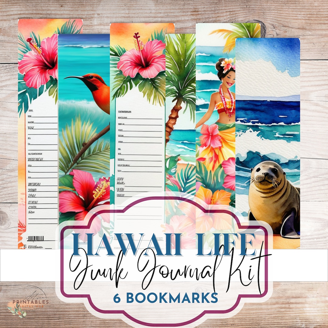 Hawaii Junk Journal Kit, Printable Ephemera, Tropical Floral Pages ...