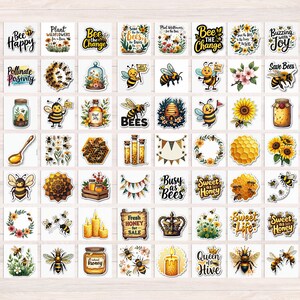 Bee Digital Stickers, Honeycomb Planner Stickers, Cute Watercolor Bee ...