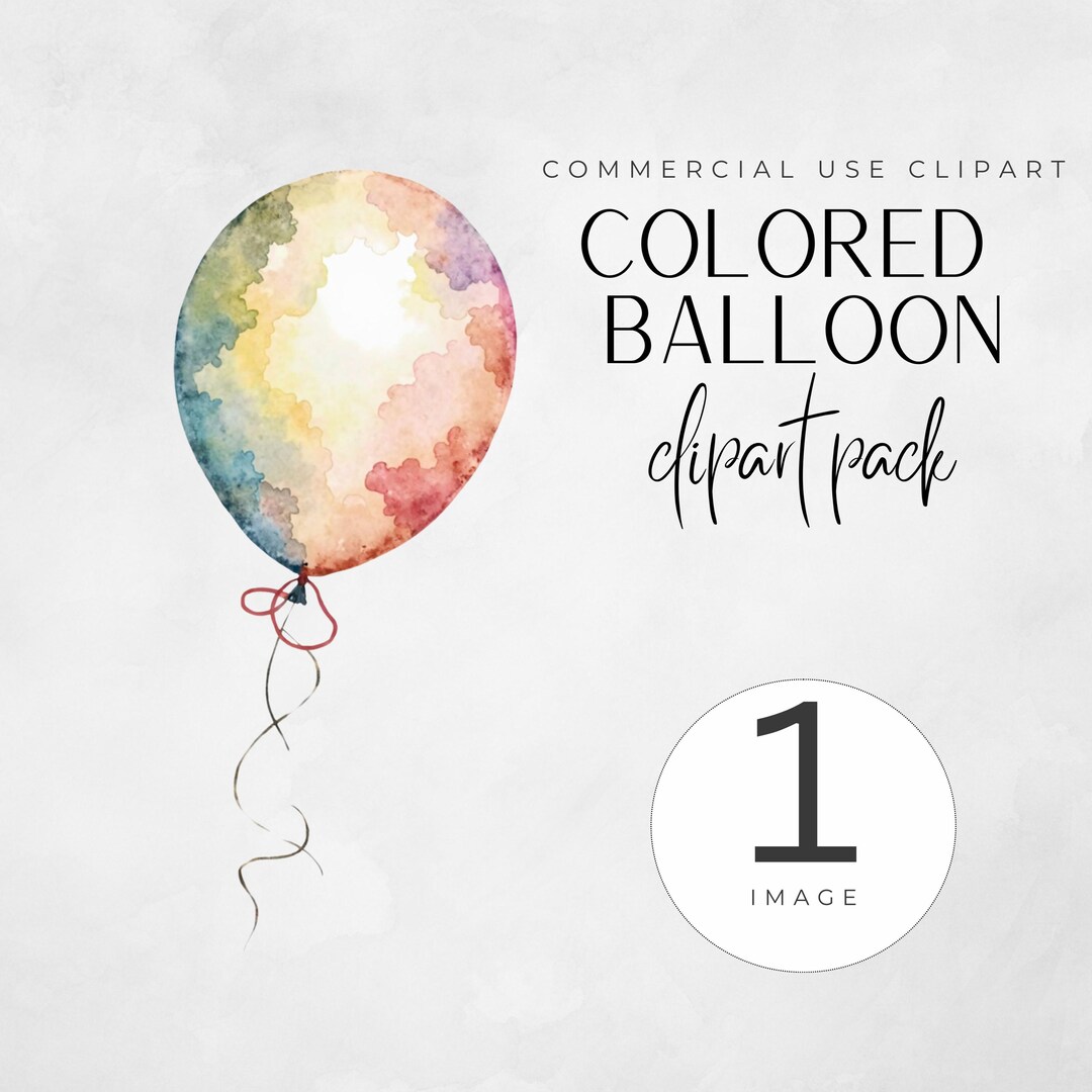 Digital Graphic Design Elements Bundle, Coloured Balloon for Party ...