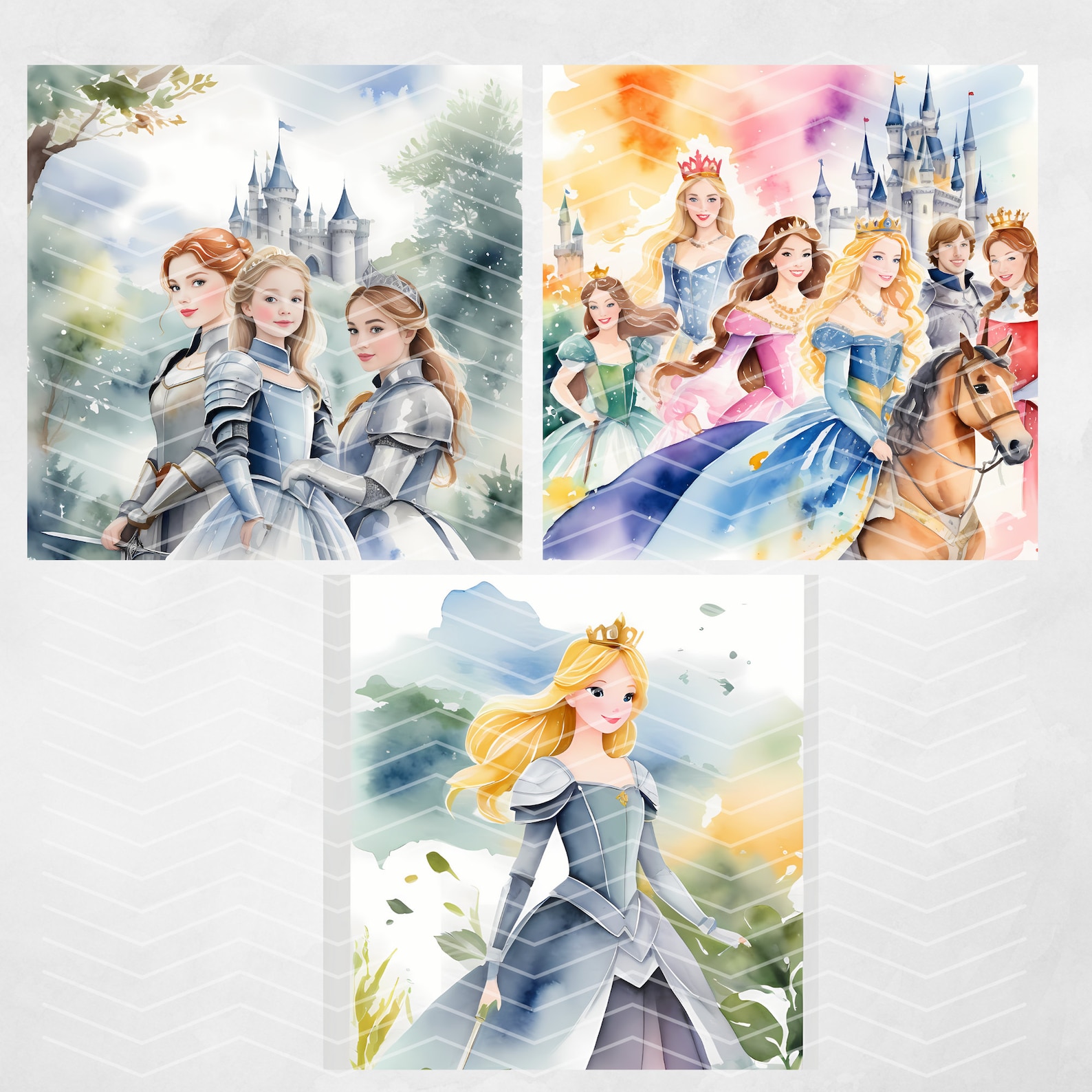 Cartoon Princesses Clipart Images, Watercolour Princess Clipart ...